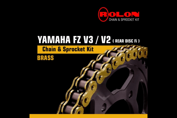 Yamaha FZ V3.0 / V2.0 Rear Disk FI Rolon Brass Chain & Sprocket Kit ...